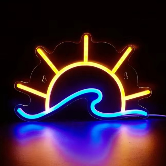 Wall Decor | Led Neon Retro Sun Wave Accent Light | Poshmark